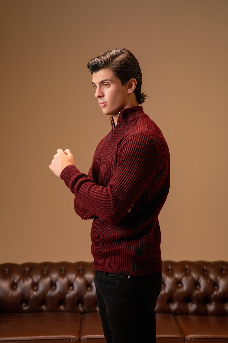 Maroon Quarter Zip Sweater – Surplus Clothing