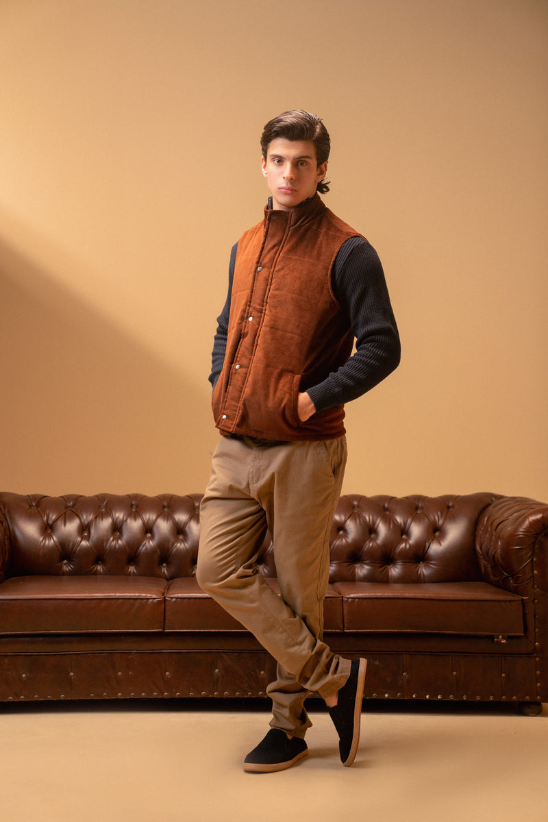 Brown Corduroy Sleveless jacket – Surplus Clothing