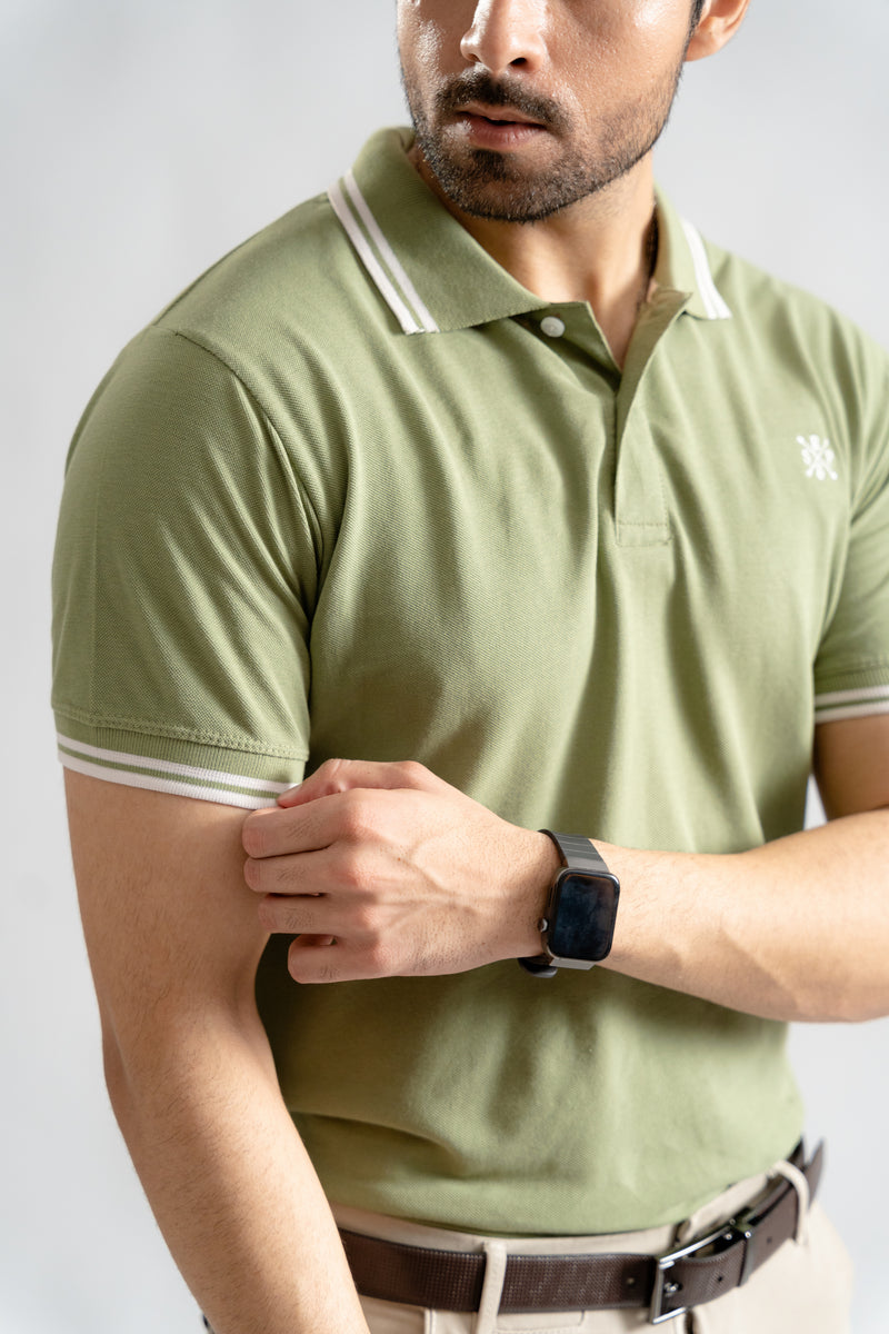Mint Green Contrast Collar Tipping Polo – Surplus Clothing